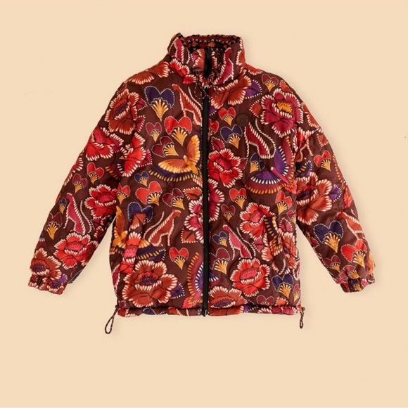 FARM Rio | Jackets & Coats | Farm Rio Black Nature Beauty Embroidered ...
